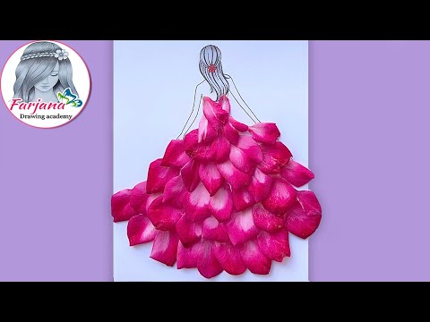 A girl painting with flower petals || 3D art
