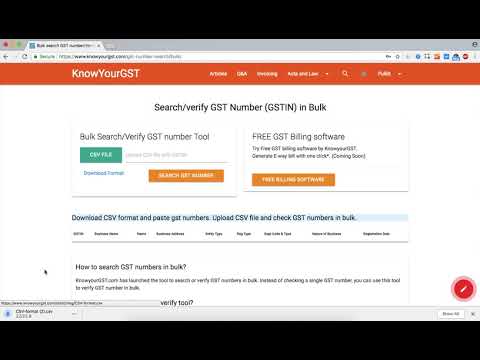GST number search in bulk check multiple GSTIN