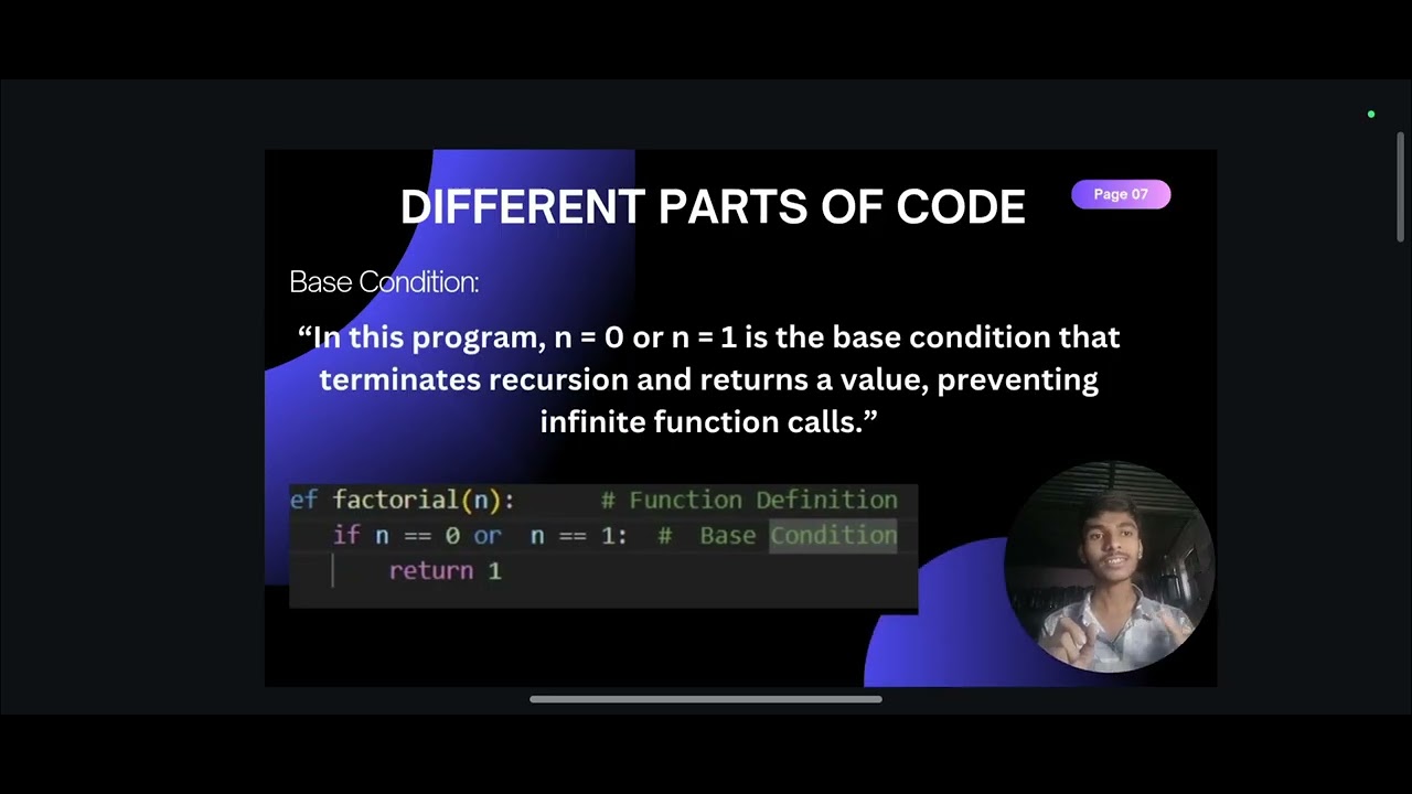 Recursive Function in Python | Factorial Program | EDS Presentation