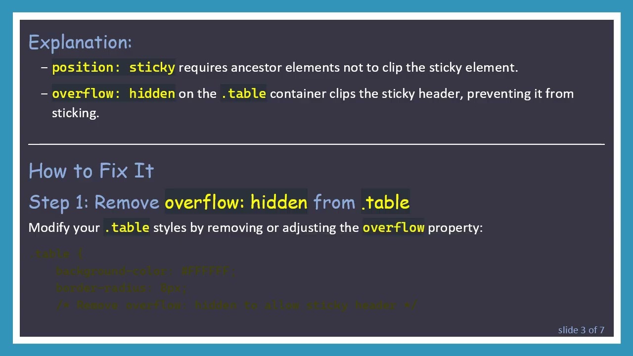 Fixing the Sticky Table Header Issue When Scrolling in Bootstrap 5