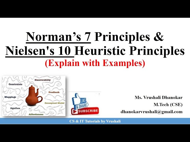 Understanding Norman's 7 Principles and Nielsen's 10 Heuristic Design ...