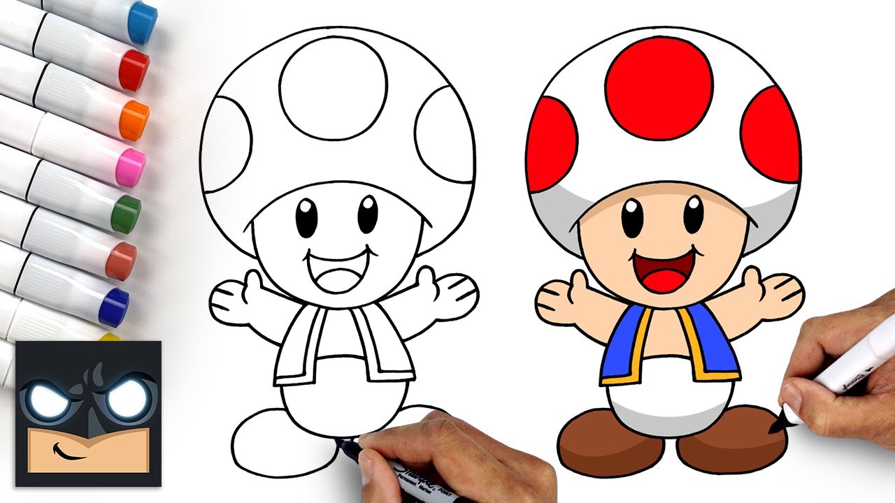 How To Draw Toad | Super Mario