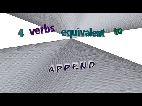 append - 4 verbs which are synonyms to append (sentence examples)