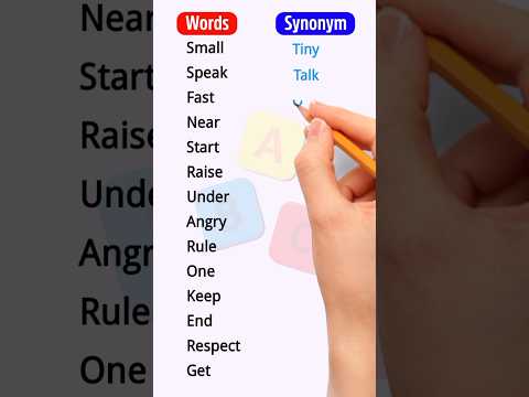 Synonym Words You NEED to Know for Better Writing and Speaking #shorts #esl #basicsynonym