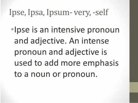 Idem and Ipse
