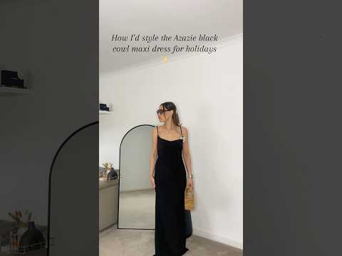 I’m wearing the Sherrie black cowl maxi dress from @azazieofficial #azazie #maxidress #dress
