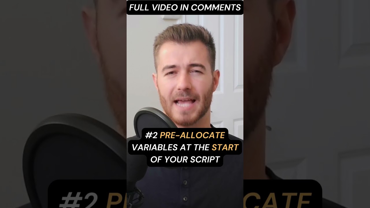 ⚡SPEED UP Your MATLAB CODE (3 Ways To Write Faster Efficient MATLAB Programs)
