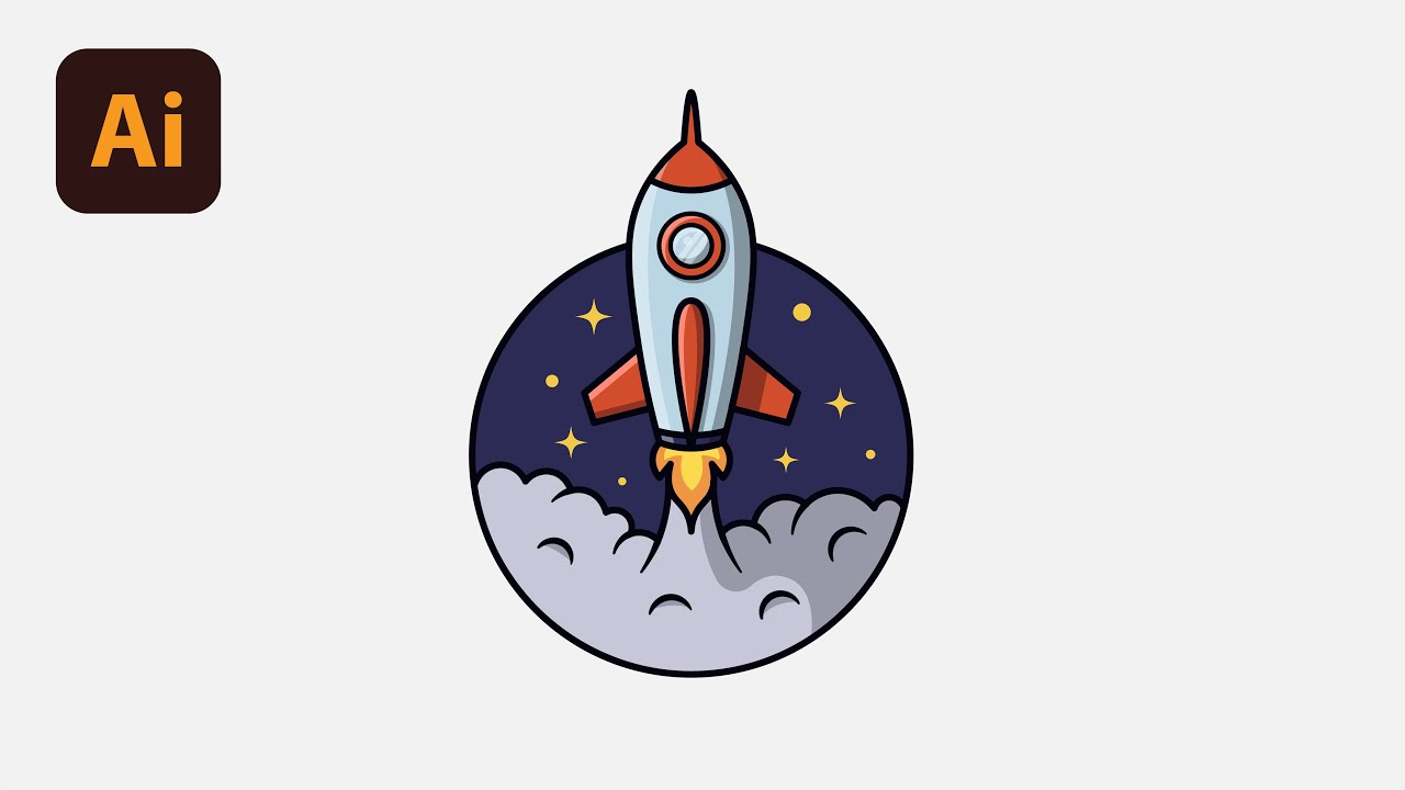 Adobe Illustrator Tutorial | Create a Vector Rocket in Adobe Illustrator