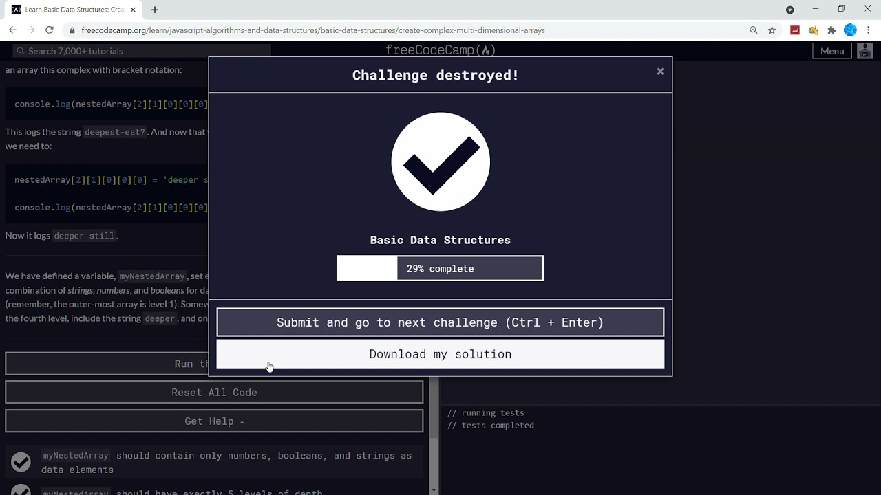 Basic Data Structures (12/20) | Create complex multi-dimensional arrays | freeCodeCamp