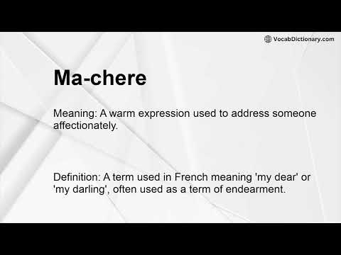 Ma-chere Meaning