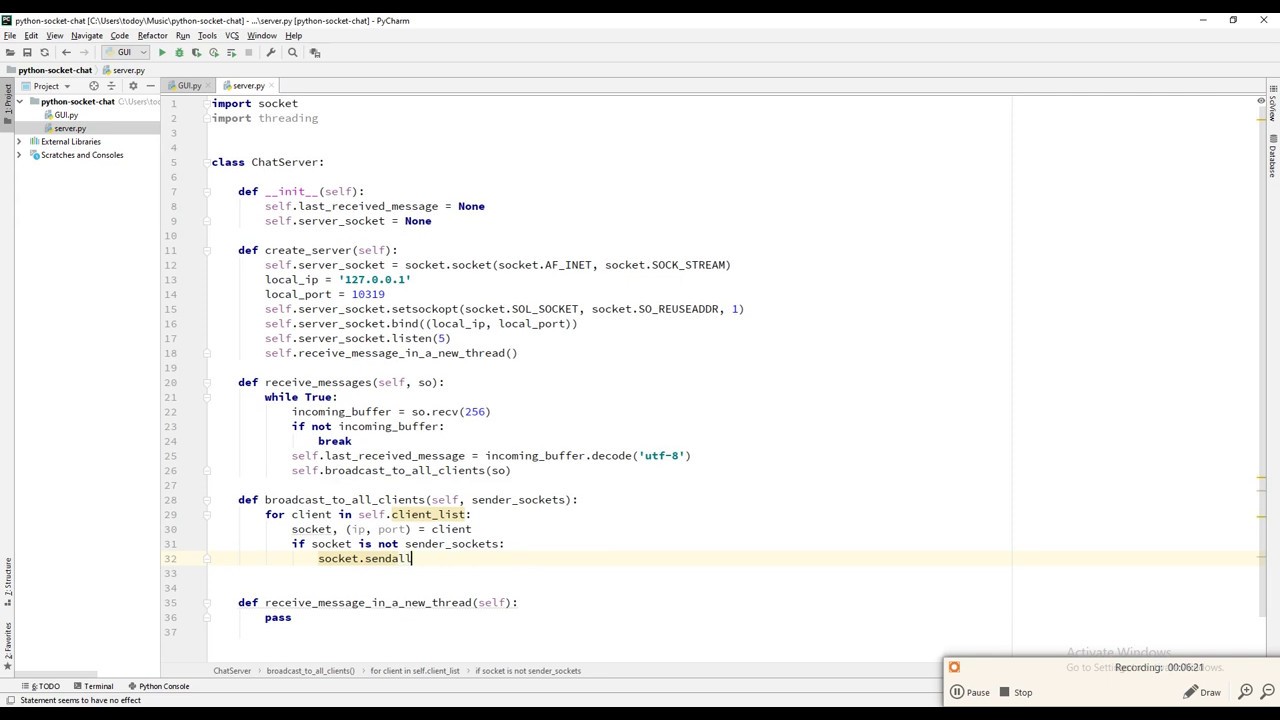 3. Socket chat application using Python - Make server(Part 1)