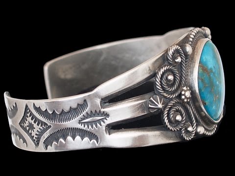 Navajo Kingman Turquoise Sterling Silver Bracelet by John Begay Jr. (#72)