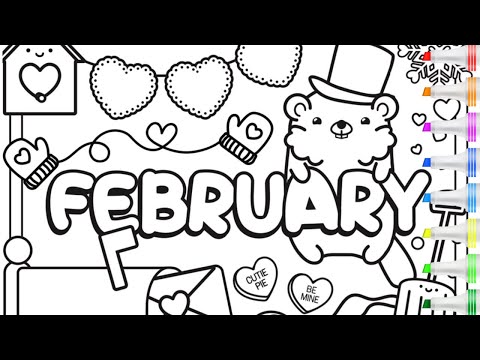 February Coloring Page - Coloring for Kids (monthly coloring page)
