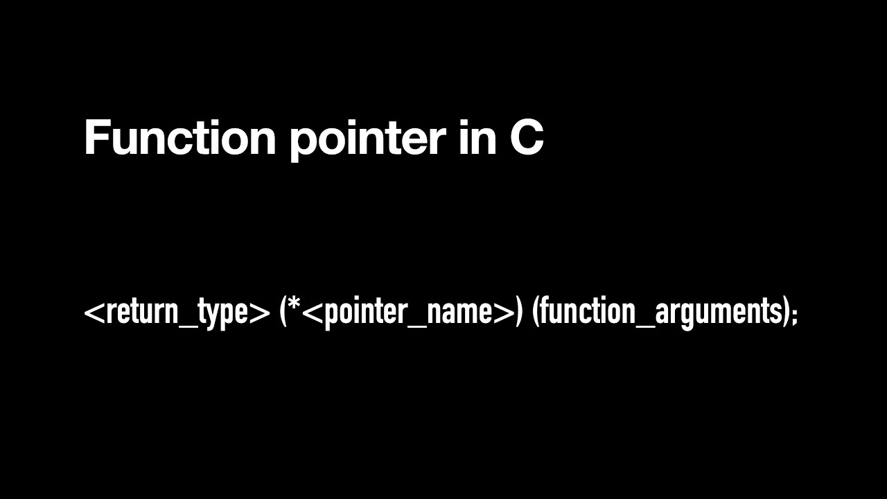 Function Pointer in C and its usage
