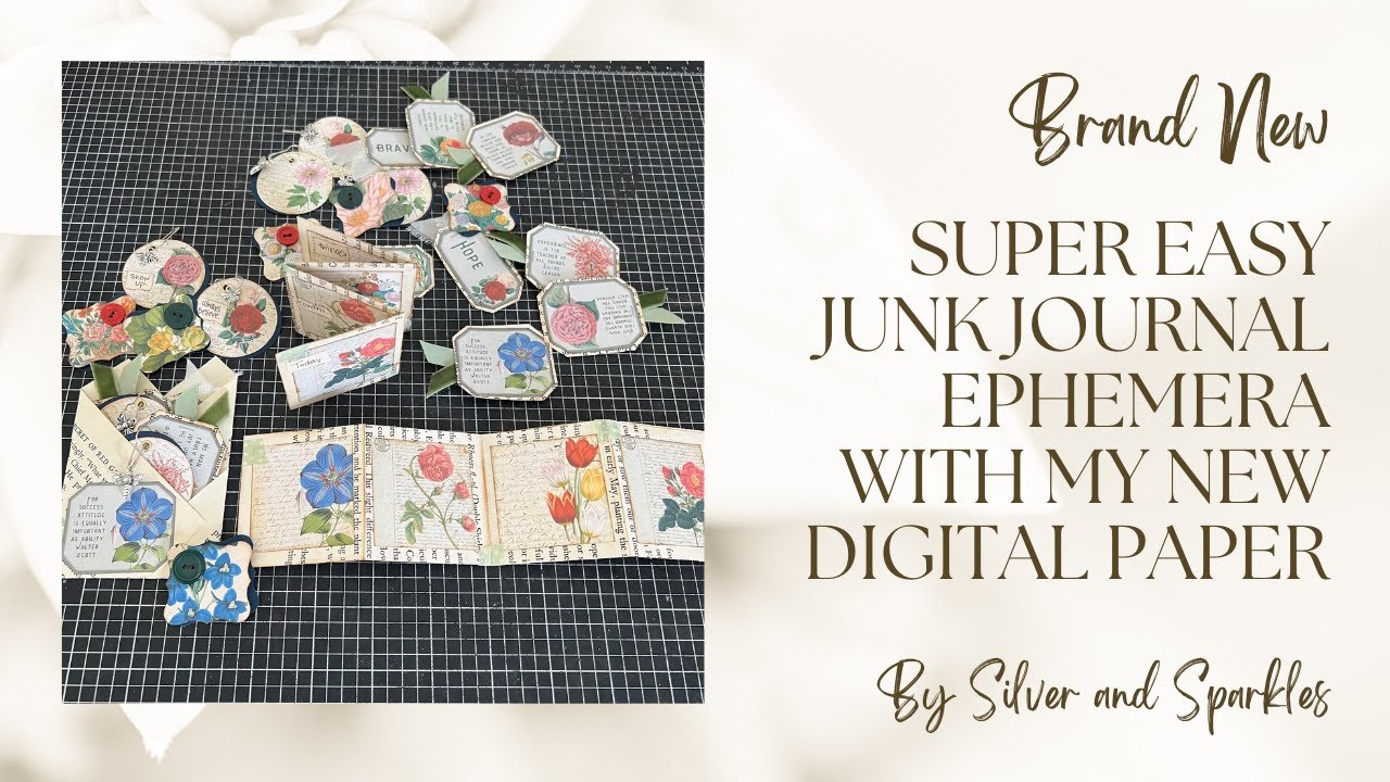 NEW! Digital Paper On Etsy- Let's make Easy, Pretty Junk Journal Ephemera!