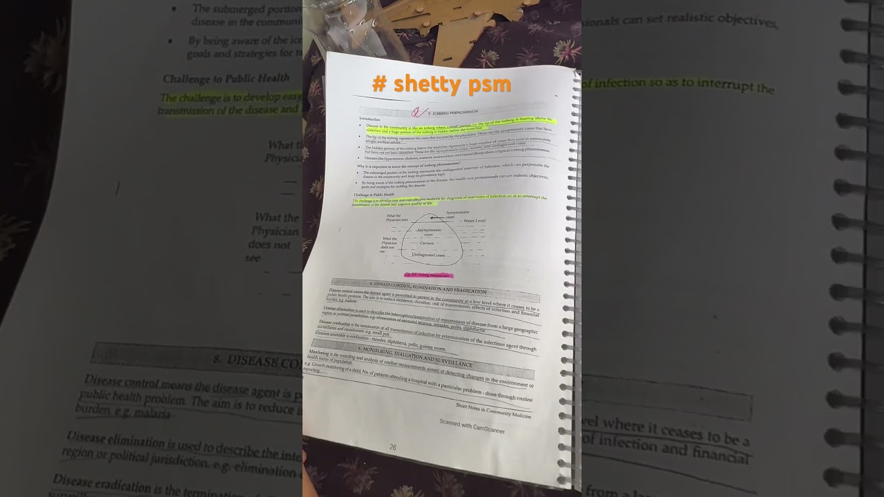 Pvd shetty psm #3 rd year mbbs #neet pg # doctor life notes pdf available
