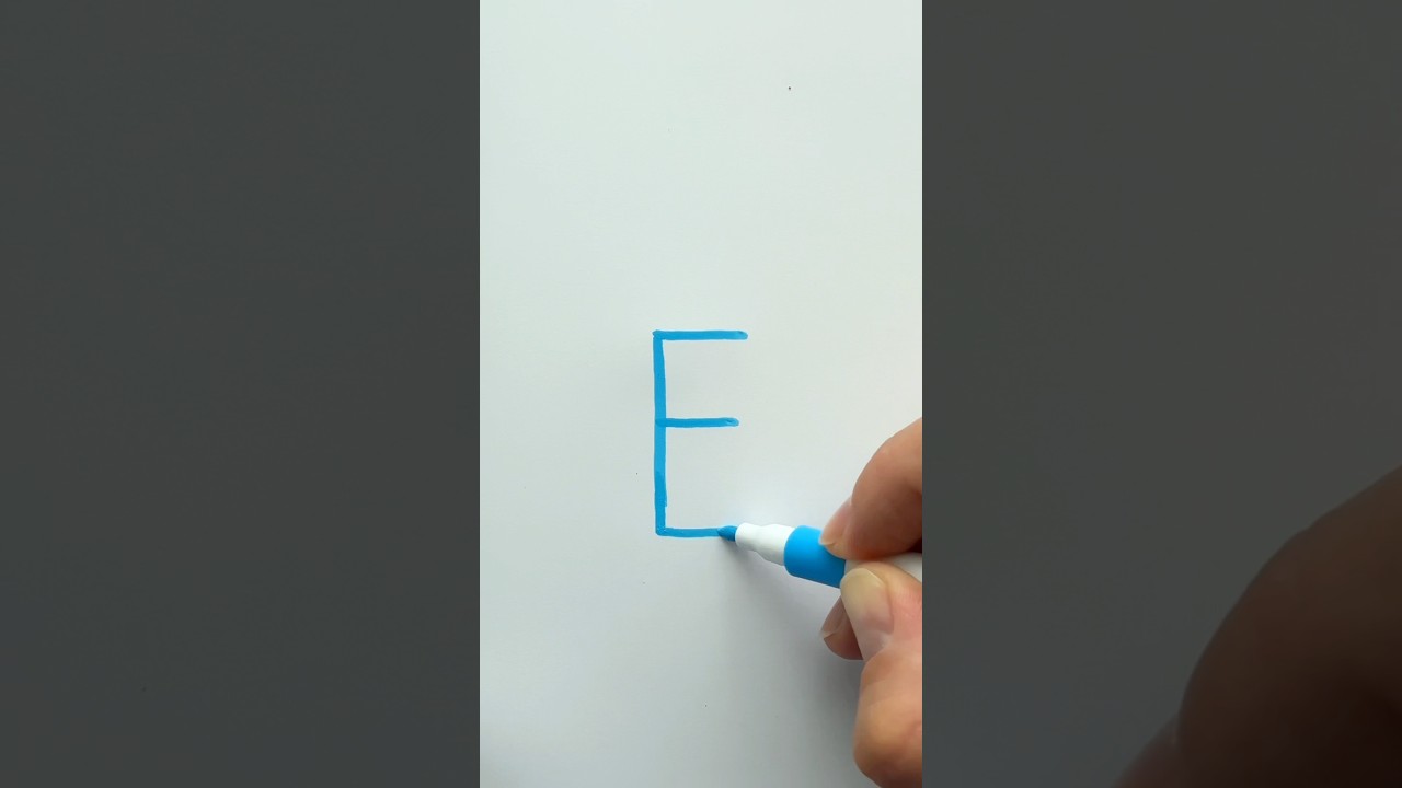 How To Draw The Cutest Fish Using Just The Letter E?