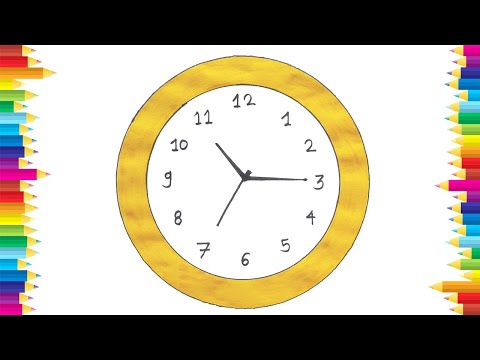 how to draw a clock || Clock drawing ||