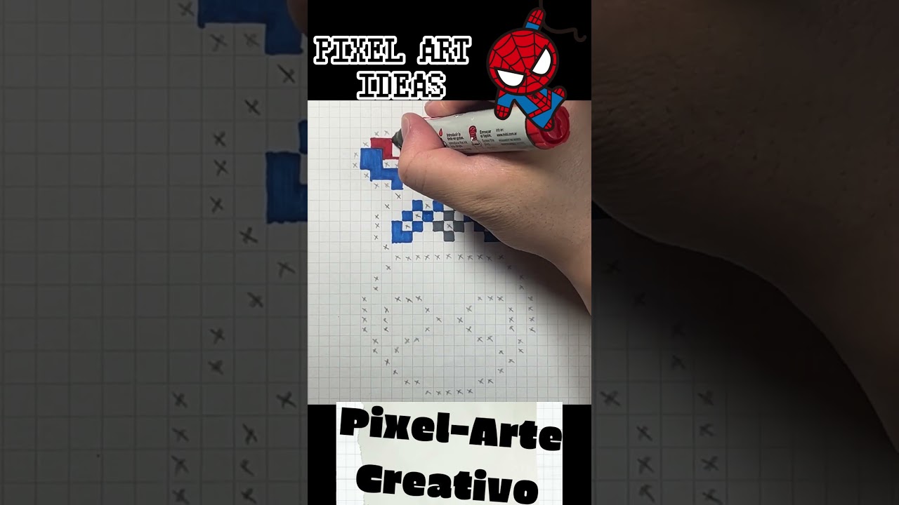 Pixel Art - Spider Man  #spiderman  #satisfying #cute #marvel #drawing #aesthetic #shorts #pixelart