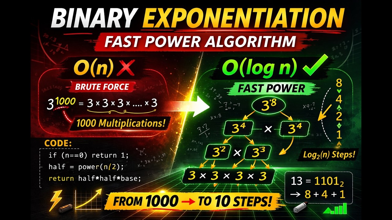 Binary Exponentiation in Java | Fast Power Algorithm Explained (O(log n))