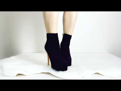 Onlymaker Women Rivet Ankle Boots Platform 16cm High Thin Heel Heel