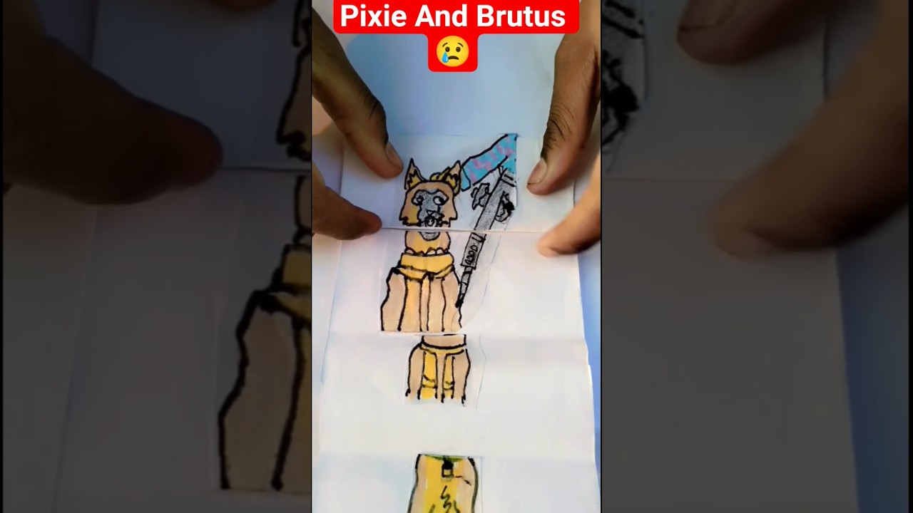 Pixie And Brutus 🐶 Paper Folding Art #shorts #art #craftideas #drawing @KritikaEducationTricks