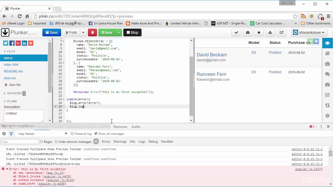 Learn AngularJS x25 Angularjs error handler and log service