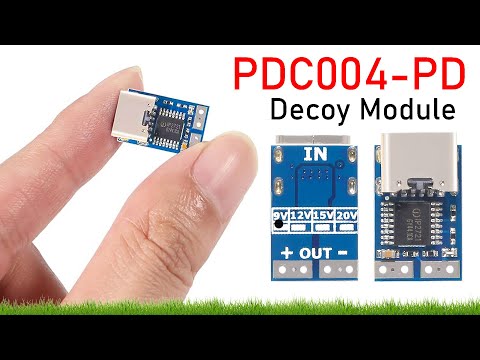 PDC004 PD Decoy Module – USB-C to 9V 12V 15V 20V Fixed Voltage Trigger Board, 5A Type-C PD Converter