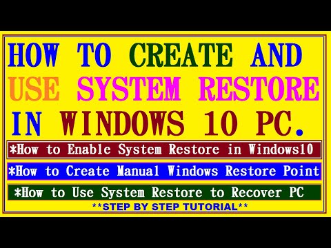 How to create a system restore point in windows 10 | How to Use System Restore in Windows 10 PC.