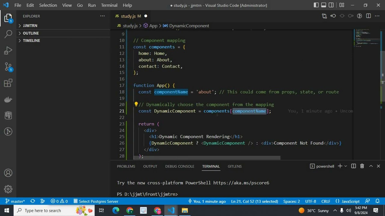 How to Dynamically Render Components name JSX  in React code example
