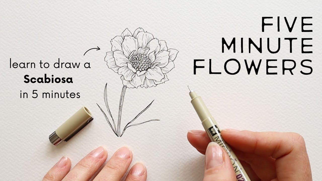 Five Minute Flowers | PIN CUSHION ✿ Learn to draw flowers with ink!