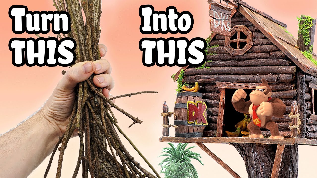 DONKEY KONG'S TREEHOUSE made from STICKS!