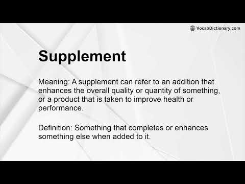 Supplement Meaning