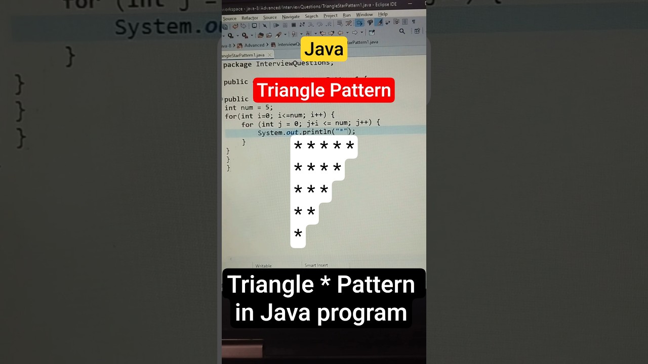Java Star Pattern: #1 The Easiest Way!⭐ #shorts