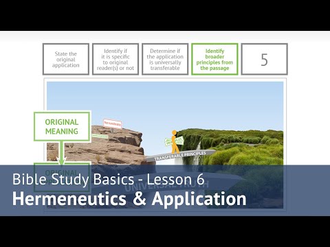 Bible Study Basics | Lesson 6 - Hermeneutics and Application