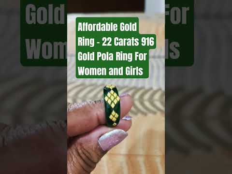 GOLD GREEN POLA RING 22 CARATS HALLMARKED GOLD RING. BEST PRICE GOLD RING. BEST GOLD GIFT. RED POLA.