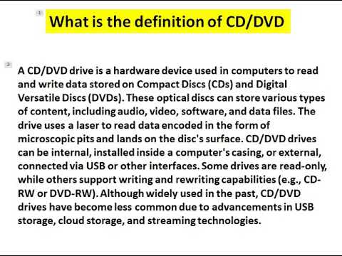 what is the definition of cd and dvd drive