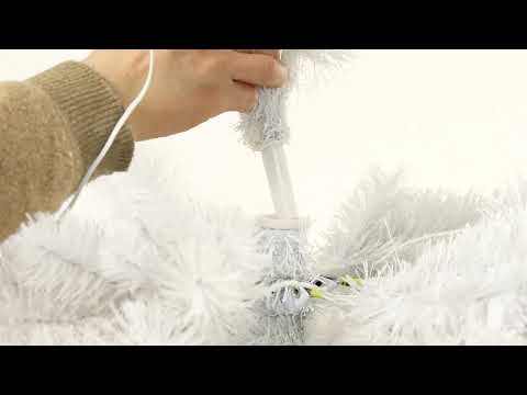 Assembly instructions of Glitzhome 10ft Pre-Lit White Pine Slim Artificial Christmas Tree