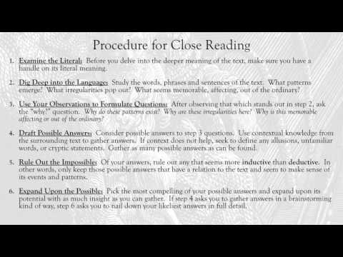 A Guide to Close Reading (Part 1)