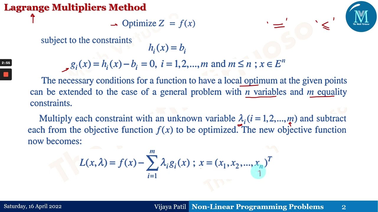 Non-Linear Programming Problem | Lagrange Multiplier Method | Introduction