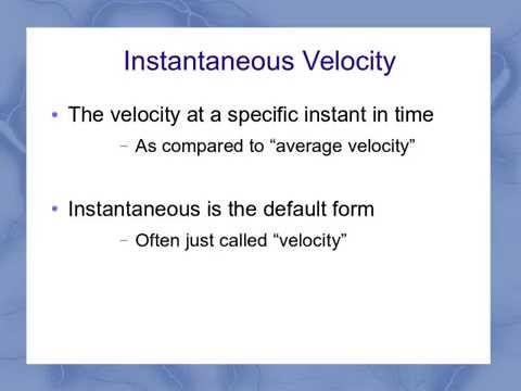 Instantaneous Velocity