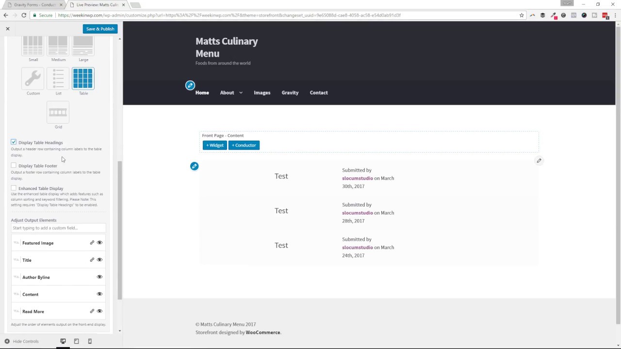 Display Gravity Forms Entries