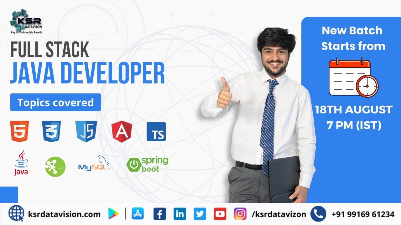 Full Stack Web Development | A Complete Road Map |  FullStack Java Developer Course | KSR Datavizon
