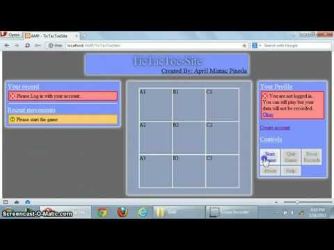 Tic Tac Toe in web application