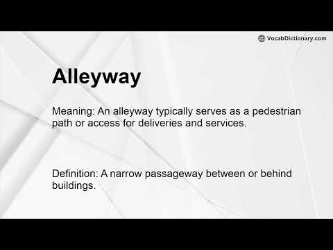 Alleyway Meaning