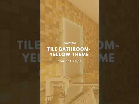 Tile Bathroom Yellow Theme Interior Design
