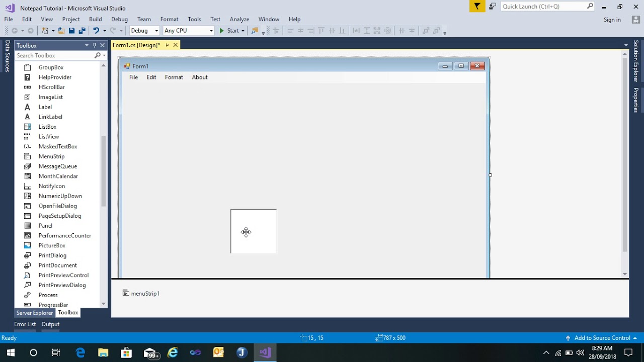 Simple Notepad Application C# - Part 1 - Sathiyaraman
