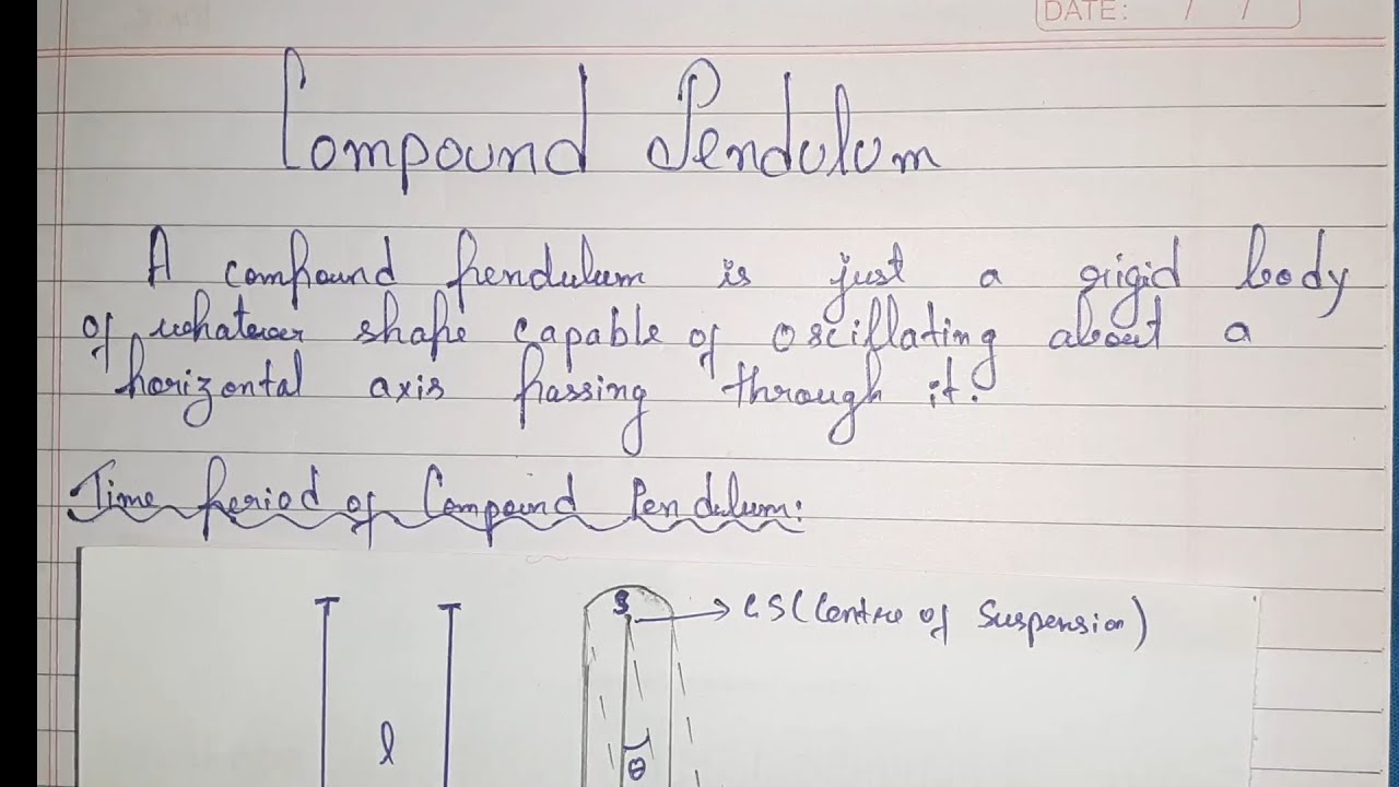 Compound Pendulum || Concept and Derivation || PDF Notes in Description
