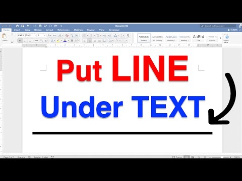How to Put a Line Under Text in Word (Microsoft)