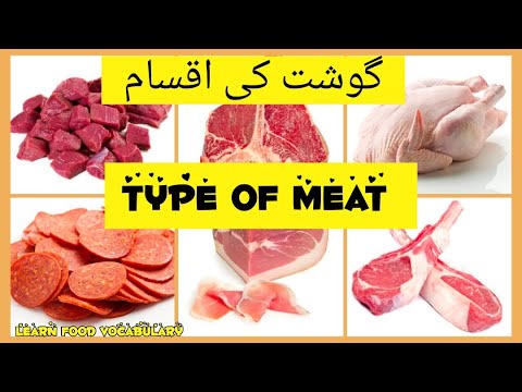 Type of Meat||گوشت کی اقسام||Learn Vocabulary in English and Urdu||Be a Vocabularian.